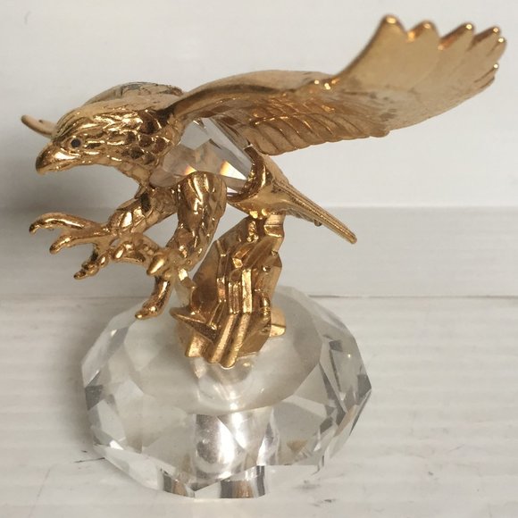 Swarovski | Accents | 5 Wide Eagle Crystal Goldtone Metal Talon Wings ...
